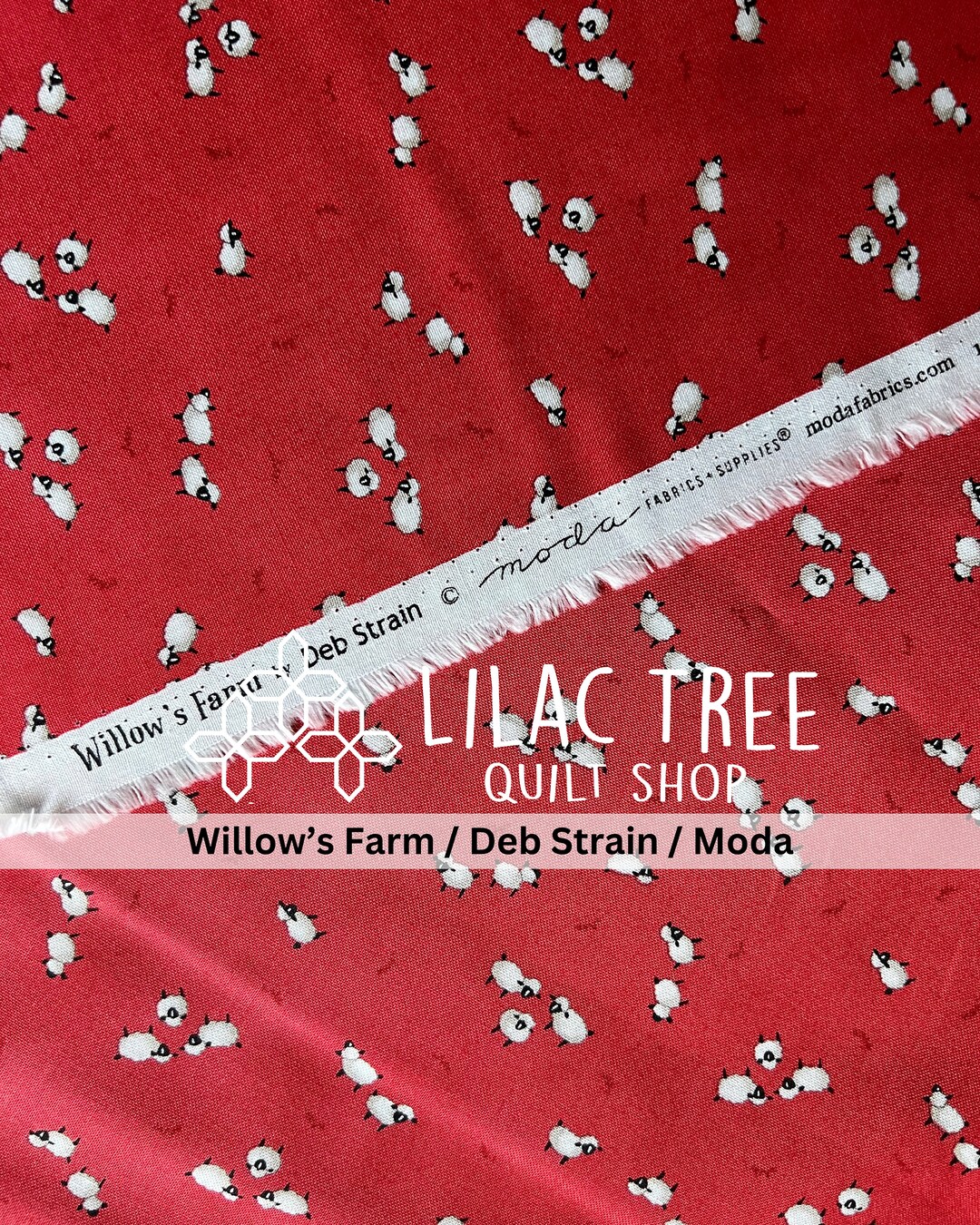 Fabric by HALF YARD Willows Farm Barn Red 56105 21 by Deb Strain for ...
