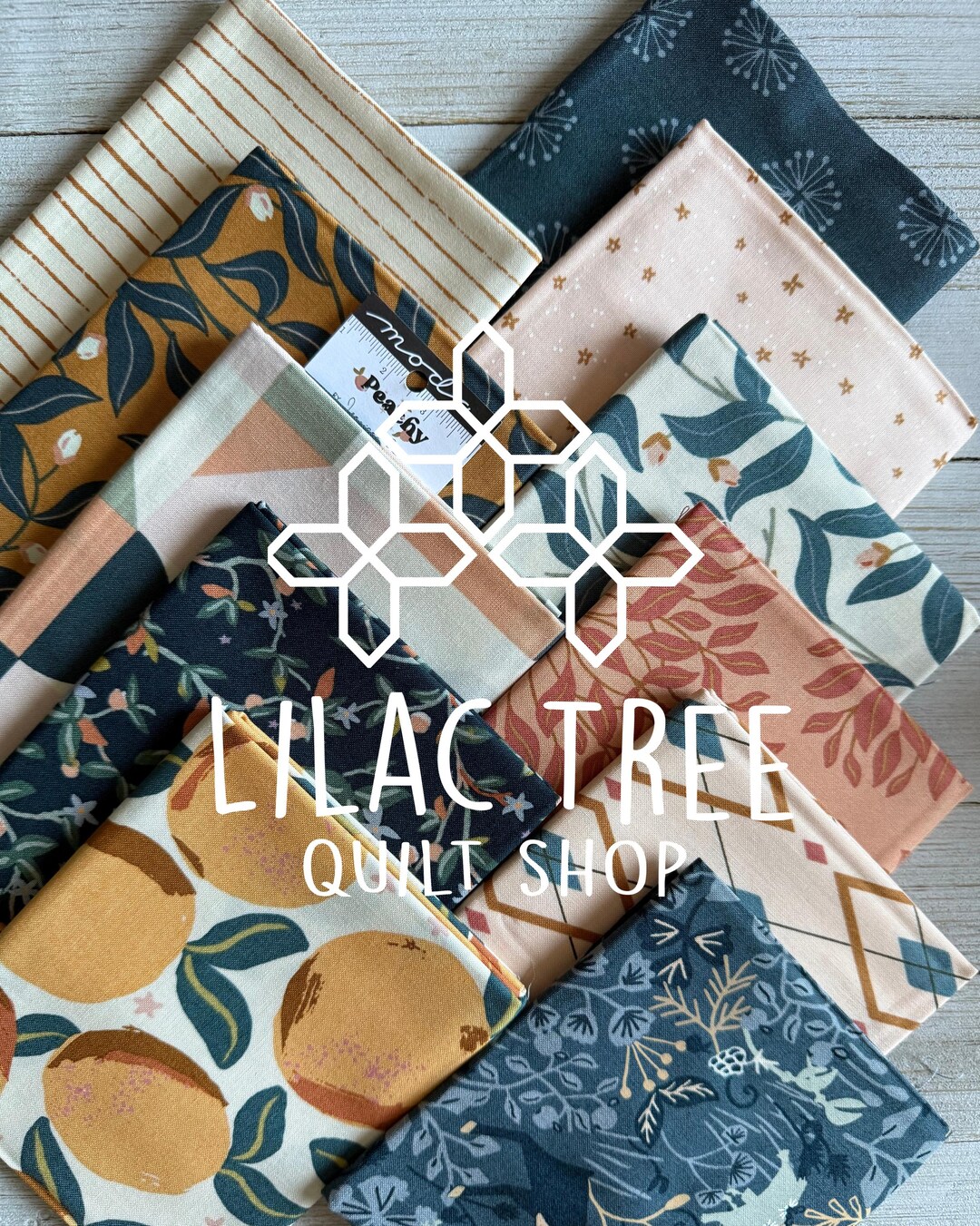 Fat Quarter 11 Piece Fabric Bundle - Moda Fabrics Jessica Rose - Peachy ...