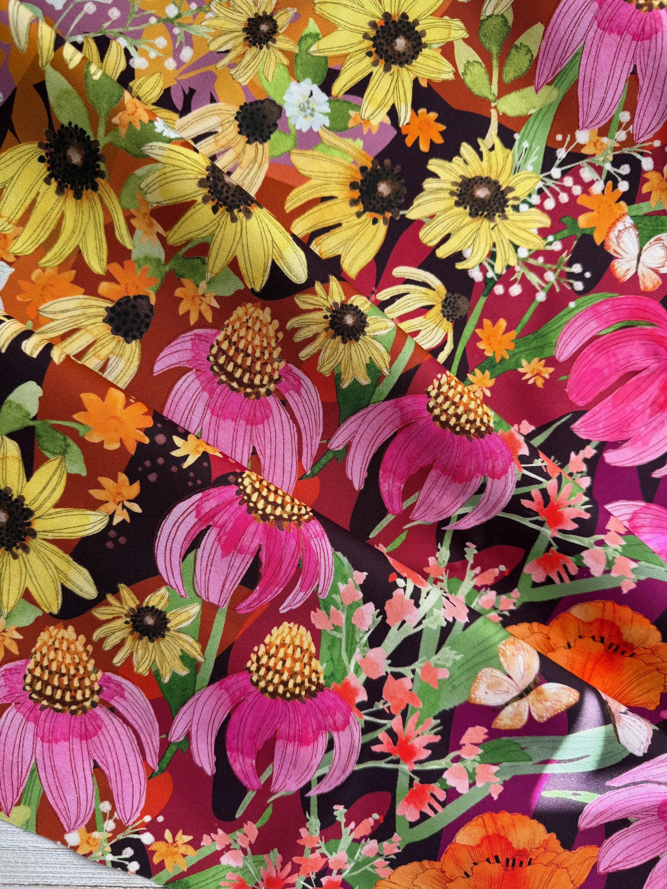 Fabric by HALF YARD Superbloom - Wildflowers Ombre Flowers Jewel 48780 ...