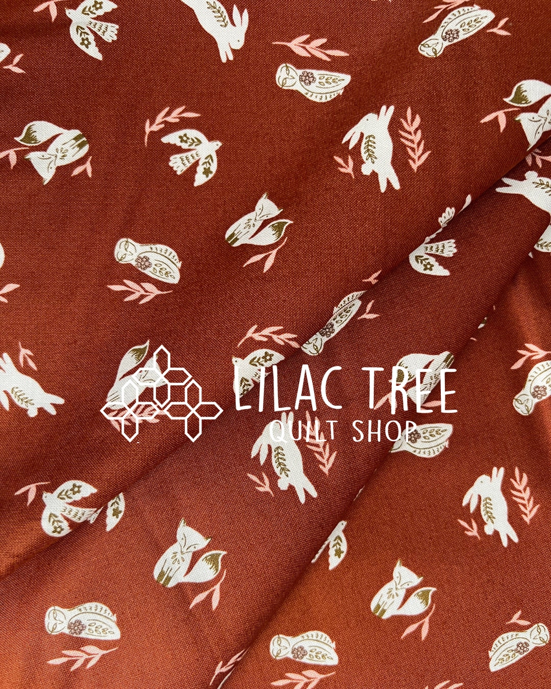 Fabric by HALF YARD Folk & Lore 45603-15 Fable Friends Rust by Fancy ...