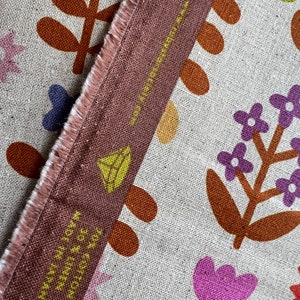 CANVAS Fabric by HALF YARD Favorite Flowers Canvas Natural RS5151 12L ...