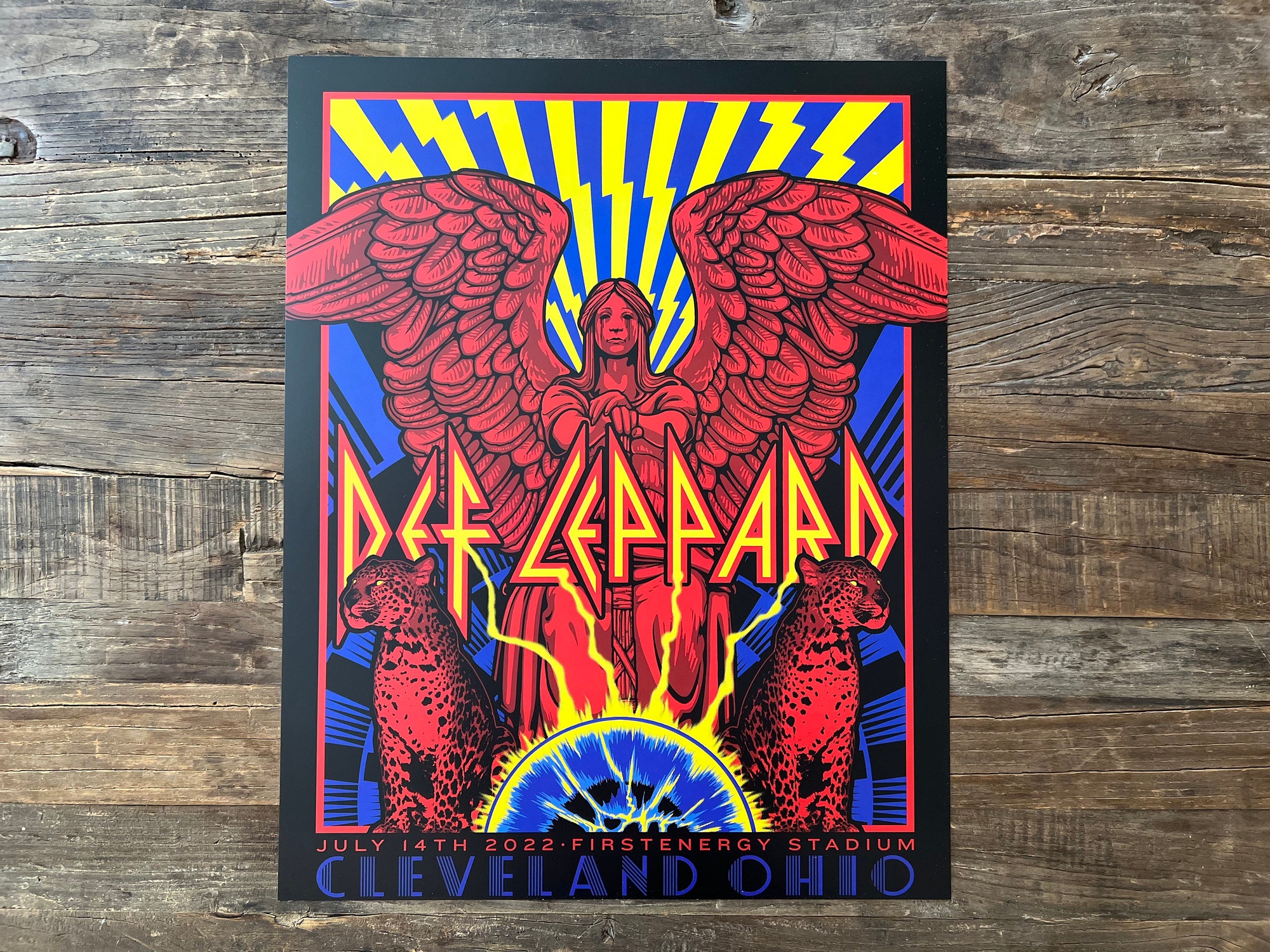 Def Leppard Cleveland Stadium Tour Poster