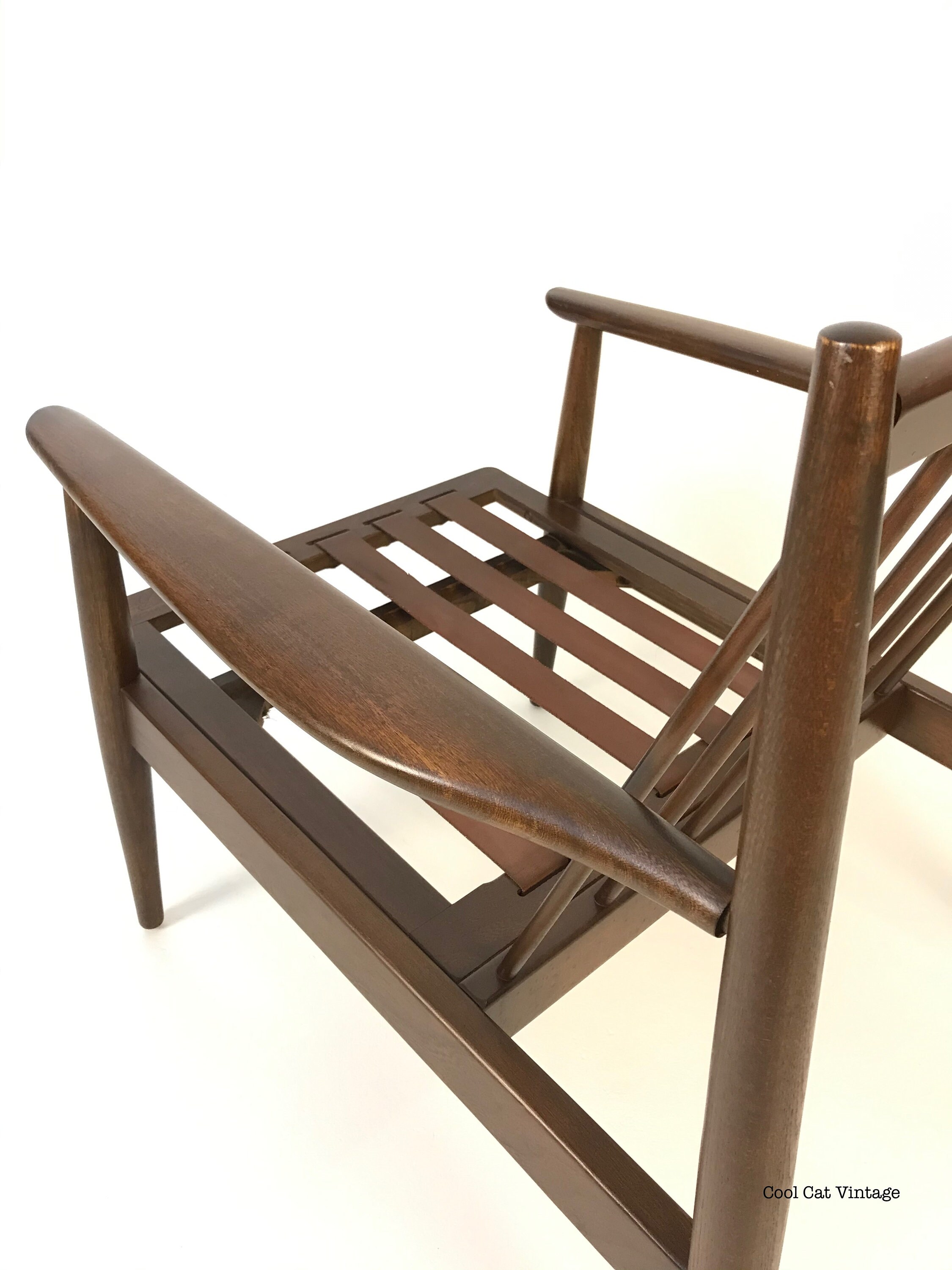 Walnut Low Back Lounge Chair by Baumritter, C. 1960's (Frame Only ...