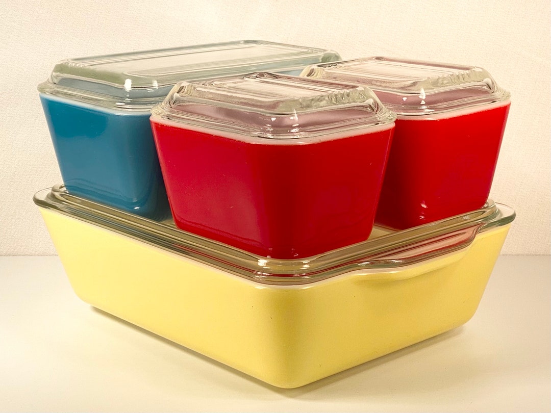 Pyrex Primary Refrigerator Dish Set - Etsy