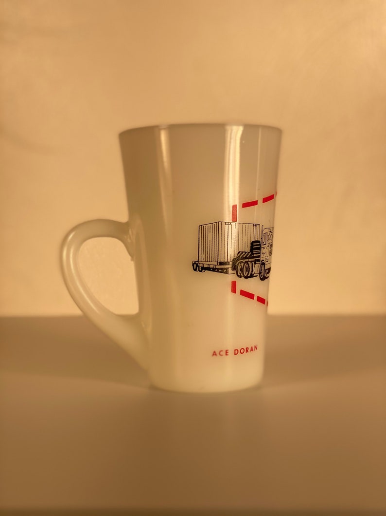 Tall Milk Glass coffee Break Time Trucker Mugs - Etsy