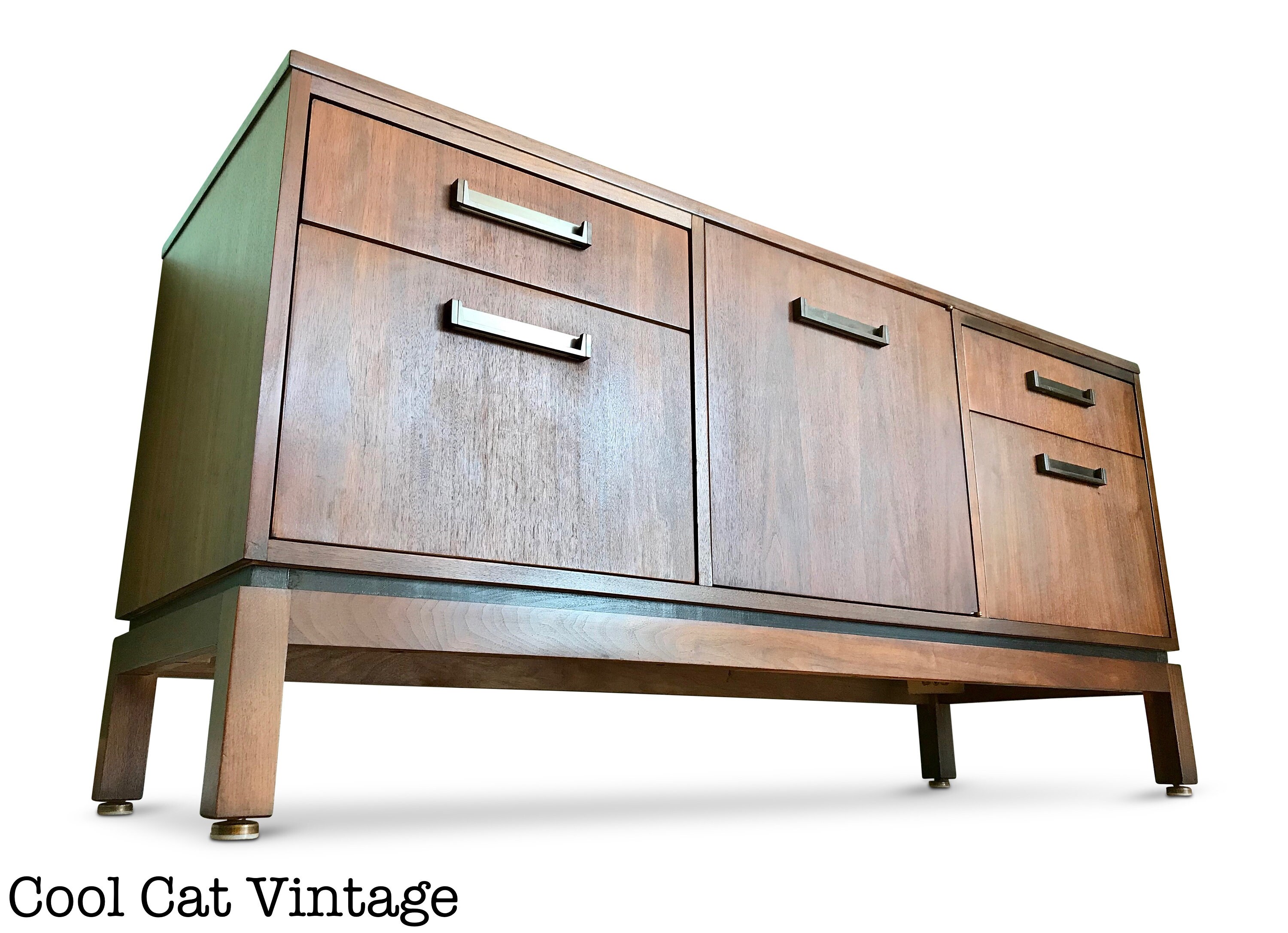 Mid Century Modern Walnut Office Credenza