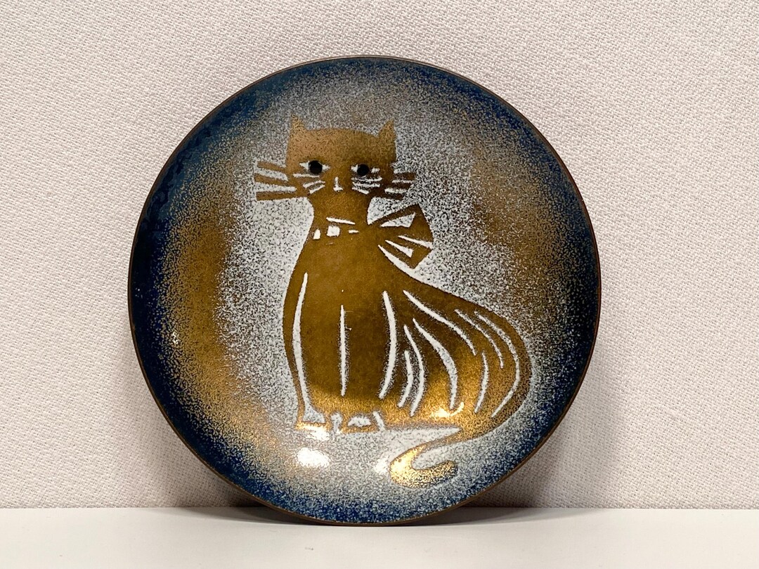 Bovano Enamel on Copper Cat Trinket Tray - Etsy