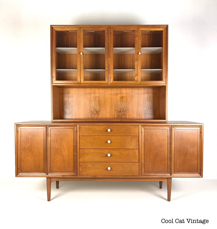 Drexel Declaration Walnut Hutch Designed by Kipp Stewart, Circa 1960's ...