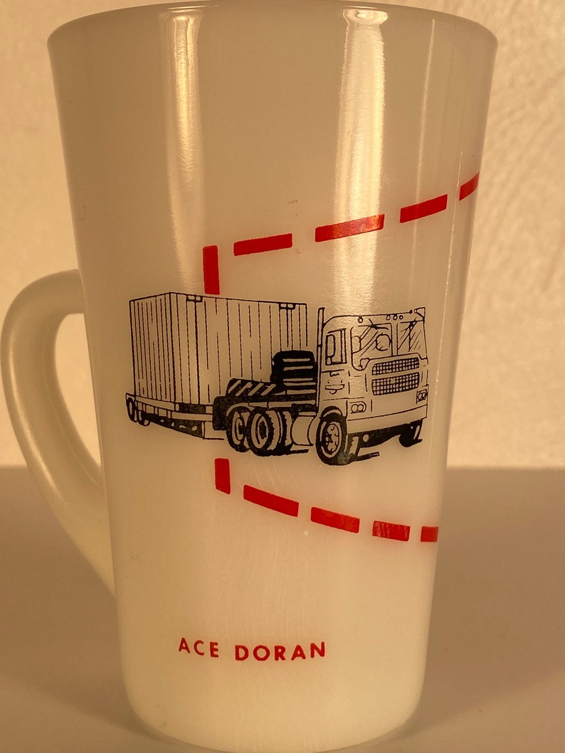 Tall Milk Glass coffee Break Time Trucker Mugs - Etsy