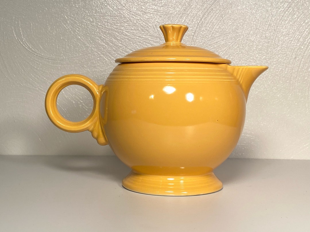 Fiestaware Yellow Ring Handle Teapot - Etsy