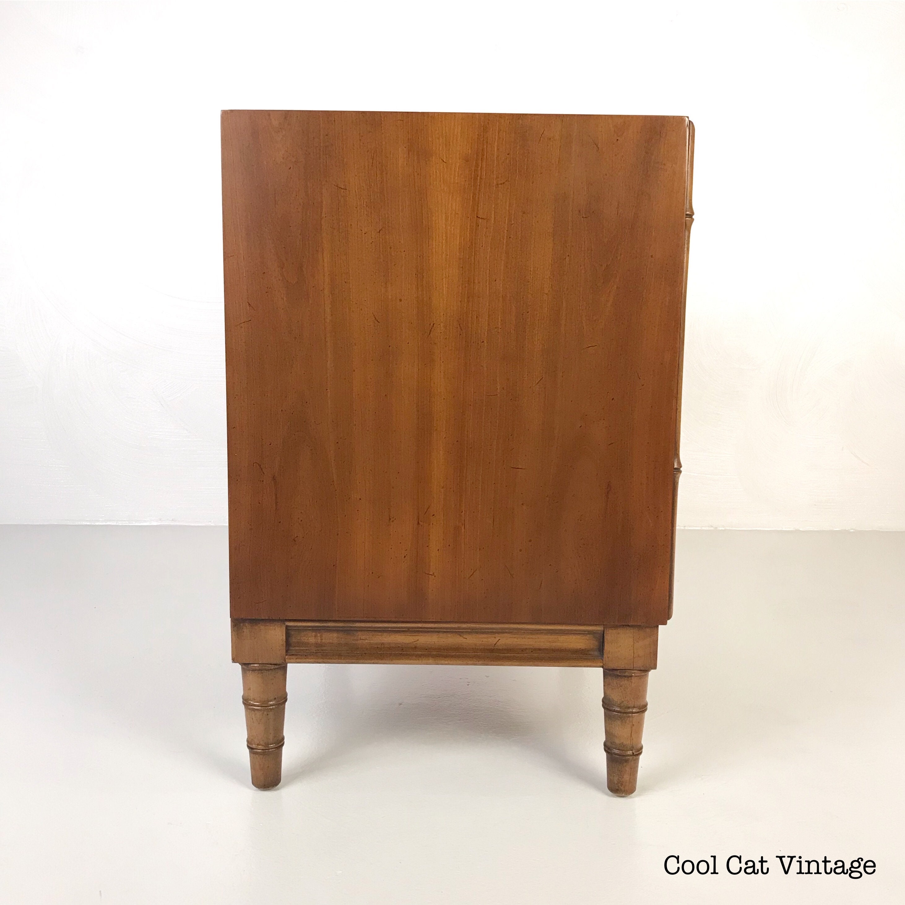 Walnut Bamboo Nightstand by Drexel, Circa 1960s - *Please see notes on ...