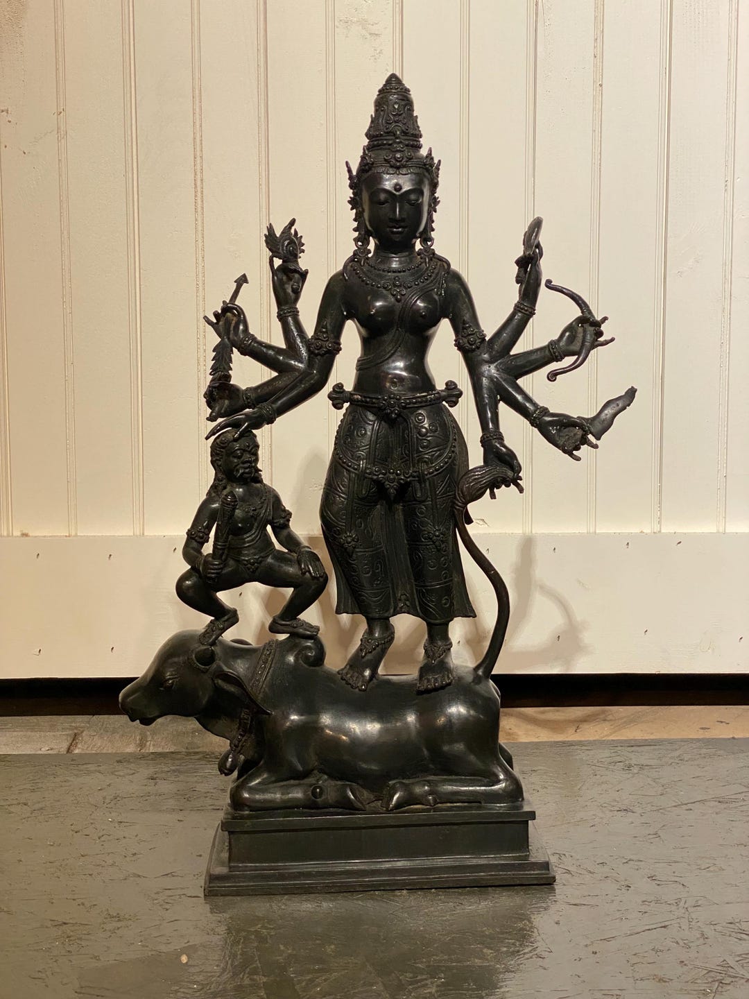 Antique Bronze Sculpture of Hindu Goddess Durga - Etsy
