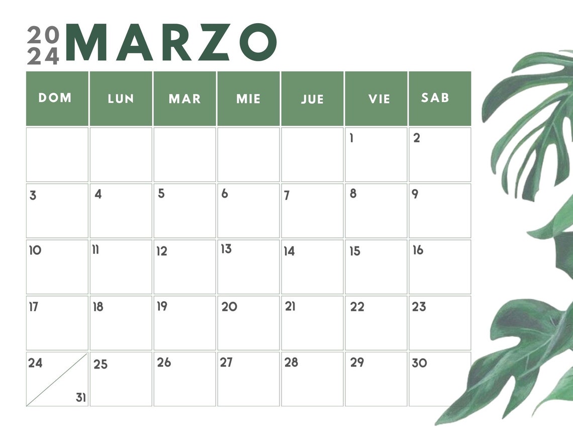 Spanish Printable Planner 2024 Calendario Para Imprimir 2024 Boho ...