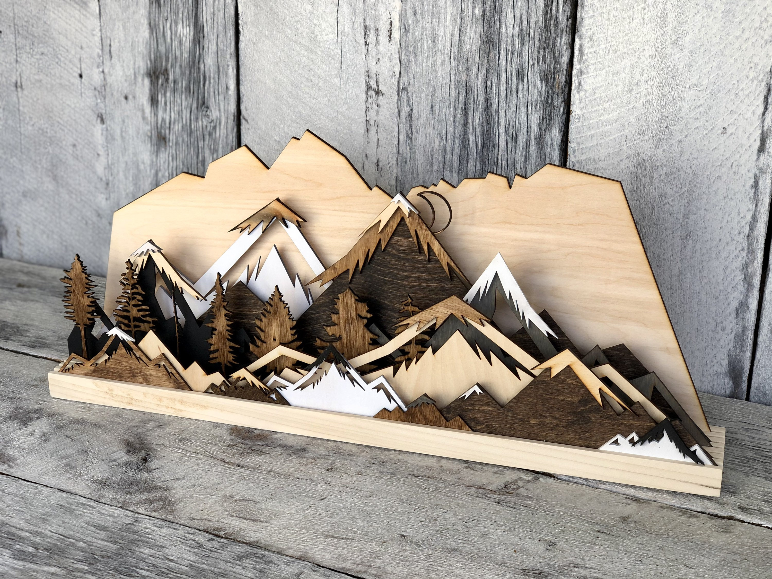 Mantle sign Custom Mountain Mantle decor Forest 3D | Etsy