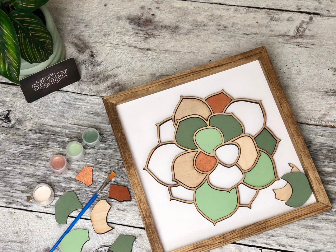 DIY Wooden Succulent Painting Kit: Adult/kids Craft - Etsy