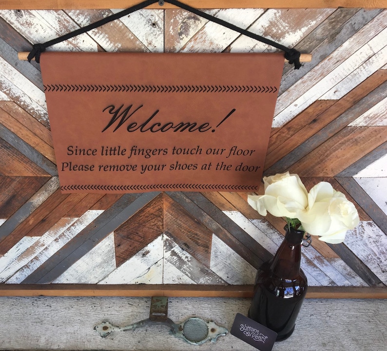 Custom Leather Sign Leather Wall Hanging Entryway Sign - Etsy