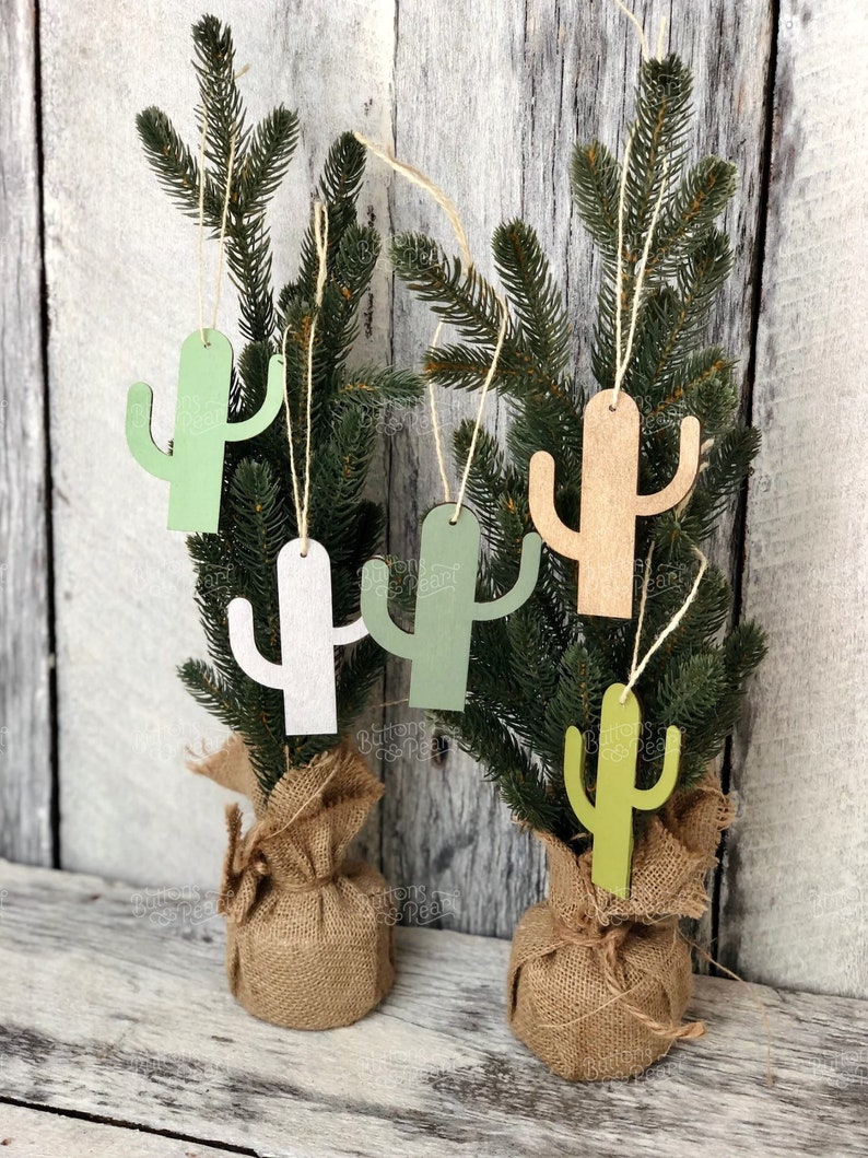 Handmade Birch Wood Cactus Ornament: Plant Lover Gift - Etsy