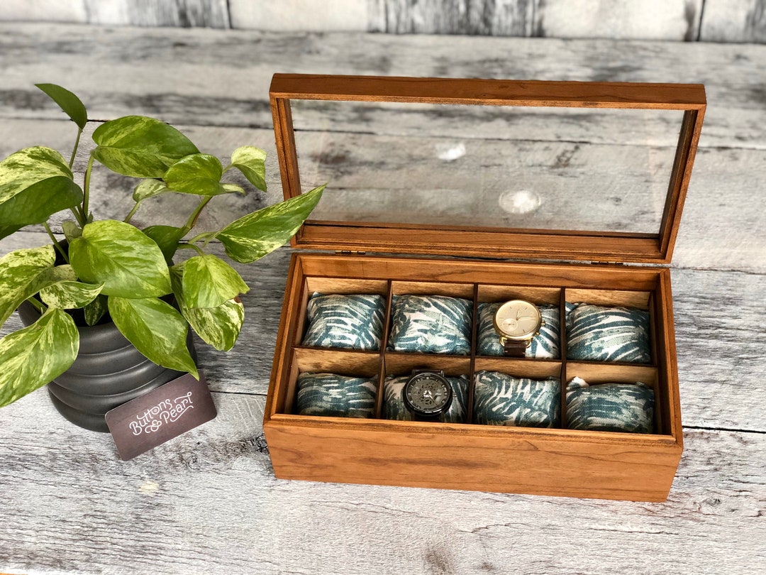 Watch Box / Glass Top / Watch Case / Compartments / Watch Storage ...