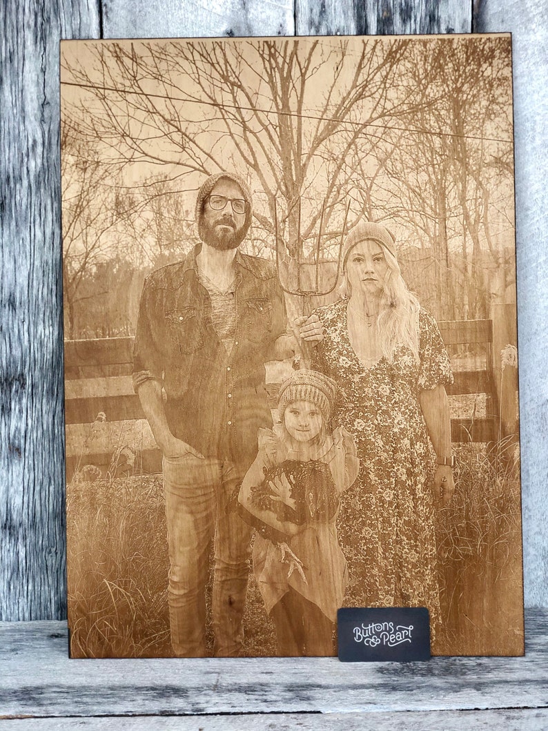 Engraved Wood Photo / Engraved Photo on Wood / Custom Wood - Etsy