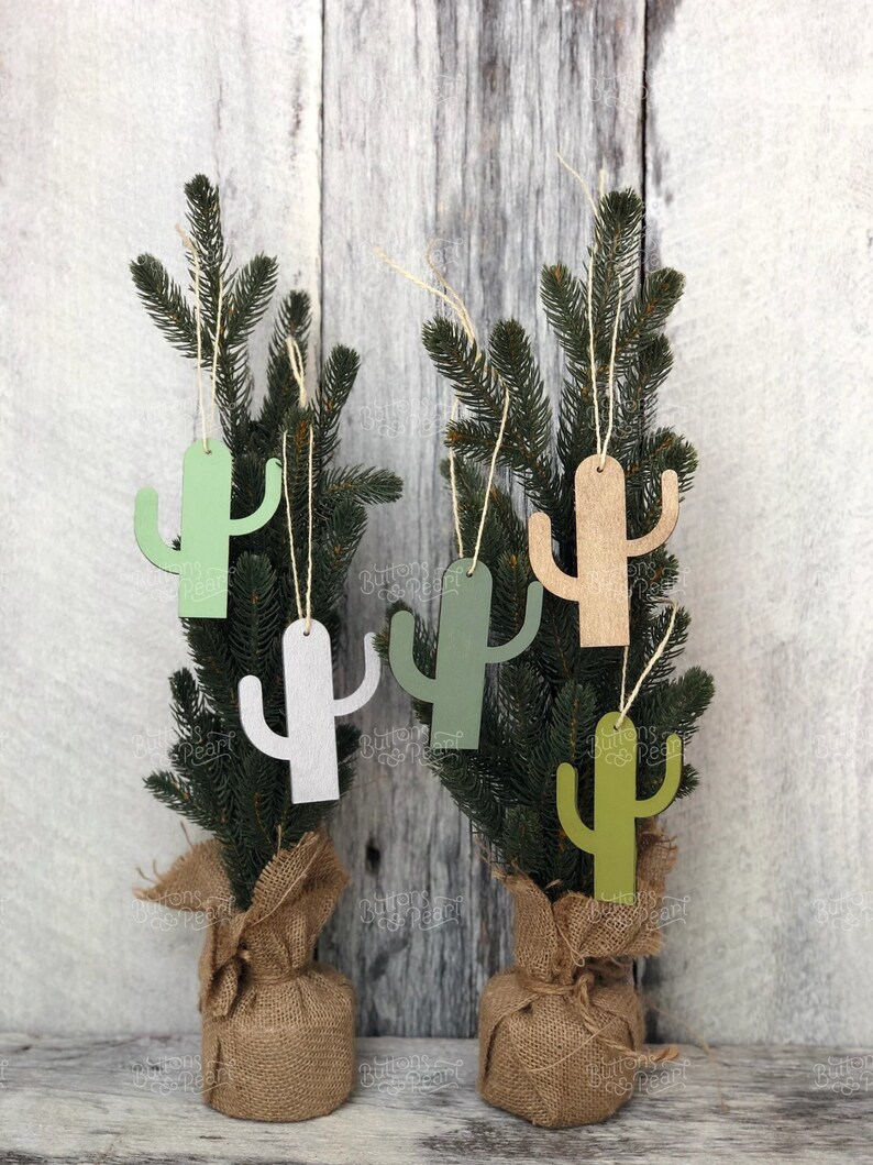 Handmade Birch Wood Cactus Ornament: Plant Lover Gift - Etsy