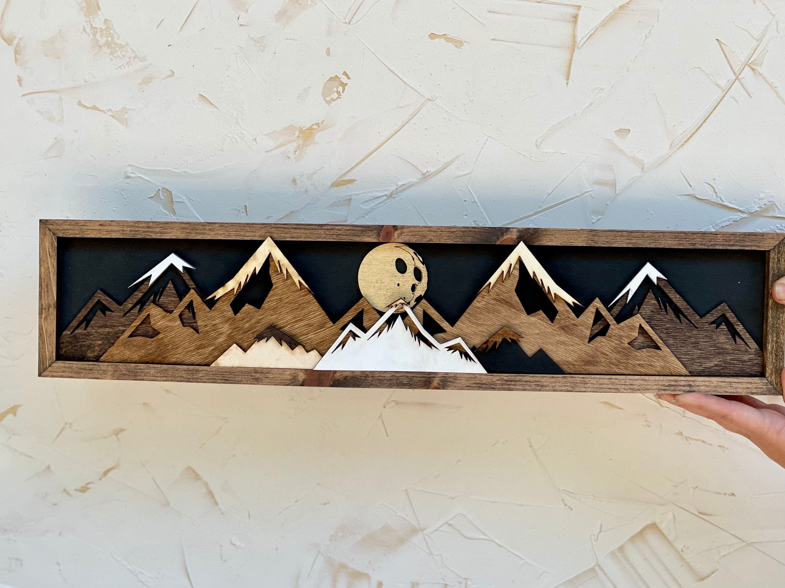 Wood Art / Wood Wall Art / Mountain Decor / Reclaimed Wood Art | Etsy