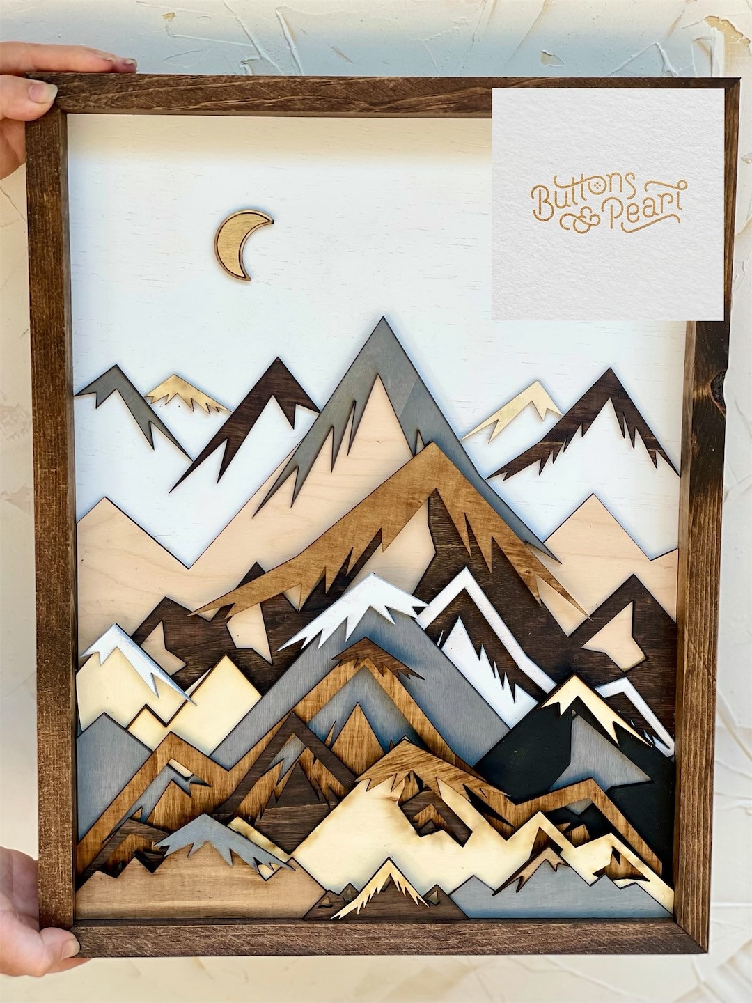 3D Mountain Wood Art: Layered Reclaimed Wood Wall Hanging - Etsy