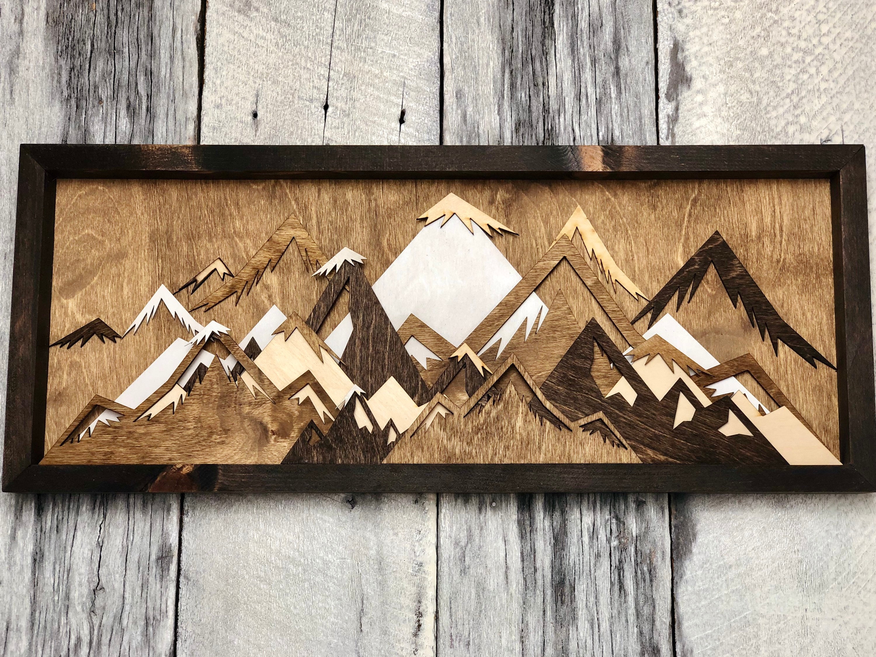 Mountain Art / Wood Art / Reclaimed Wood Art / Nursery Decor / | Etsy