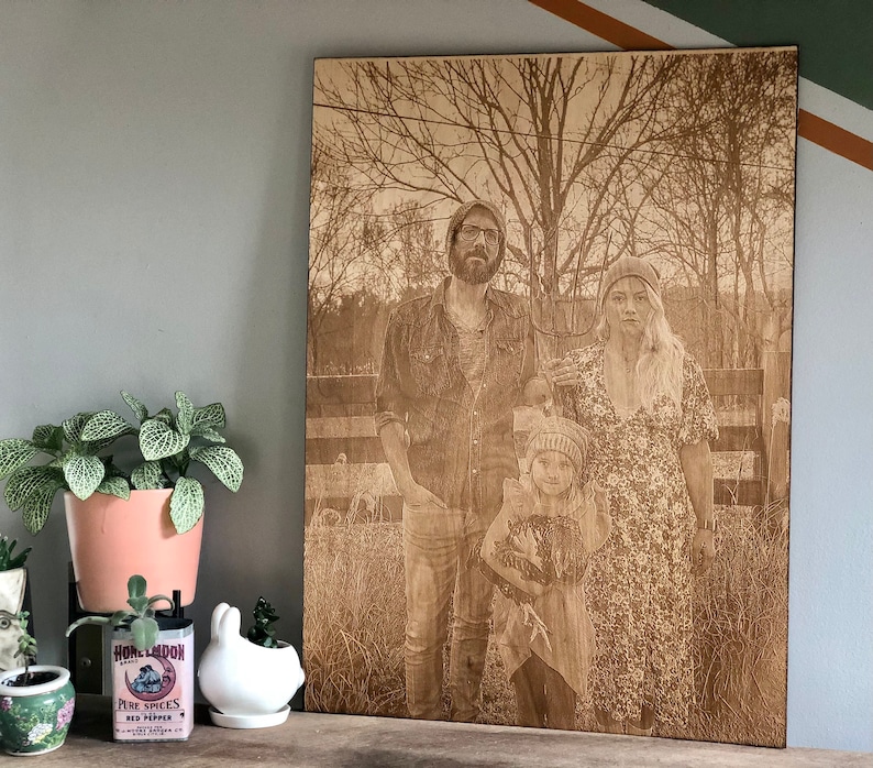 Engraved Wood Photo / Engraved Photo on Wood / Custom Wood - Etsy