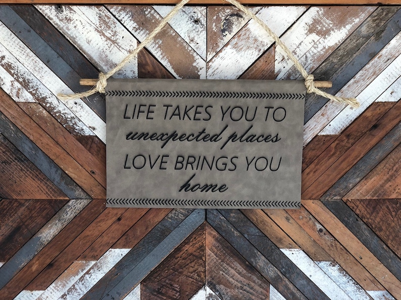 Custom Leather Sign Leather Wall Hanging Entryway Sign - Etsy