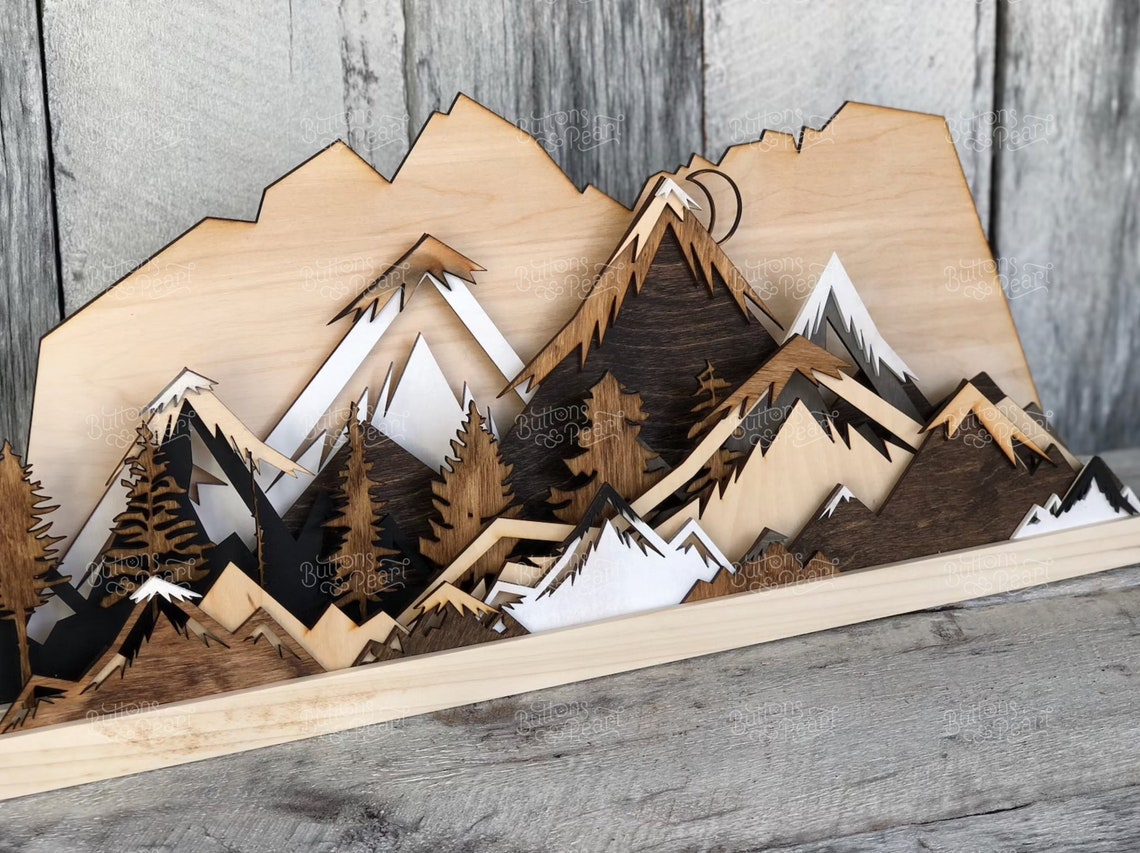 Mantle Sign Custom Mountain Mantle Decor Forest 3D - Etsy