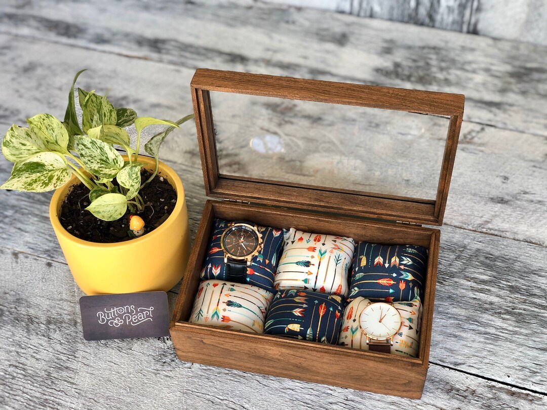 Sale Glass Top Watch Box Watch Case No Compartments Watch Display Wood ...
