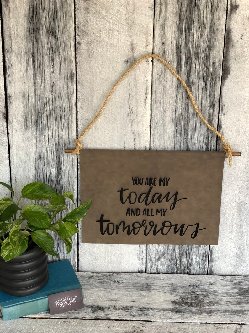 Custom Leather Sign Leather Wall Hanging Entryway Sign - Etsy