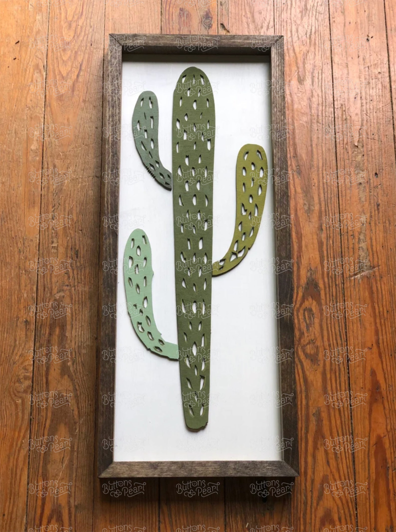 3D Cactus Wood Wall Art: Boho Plant Decor (25x9 Inches) - Etsy