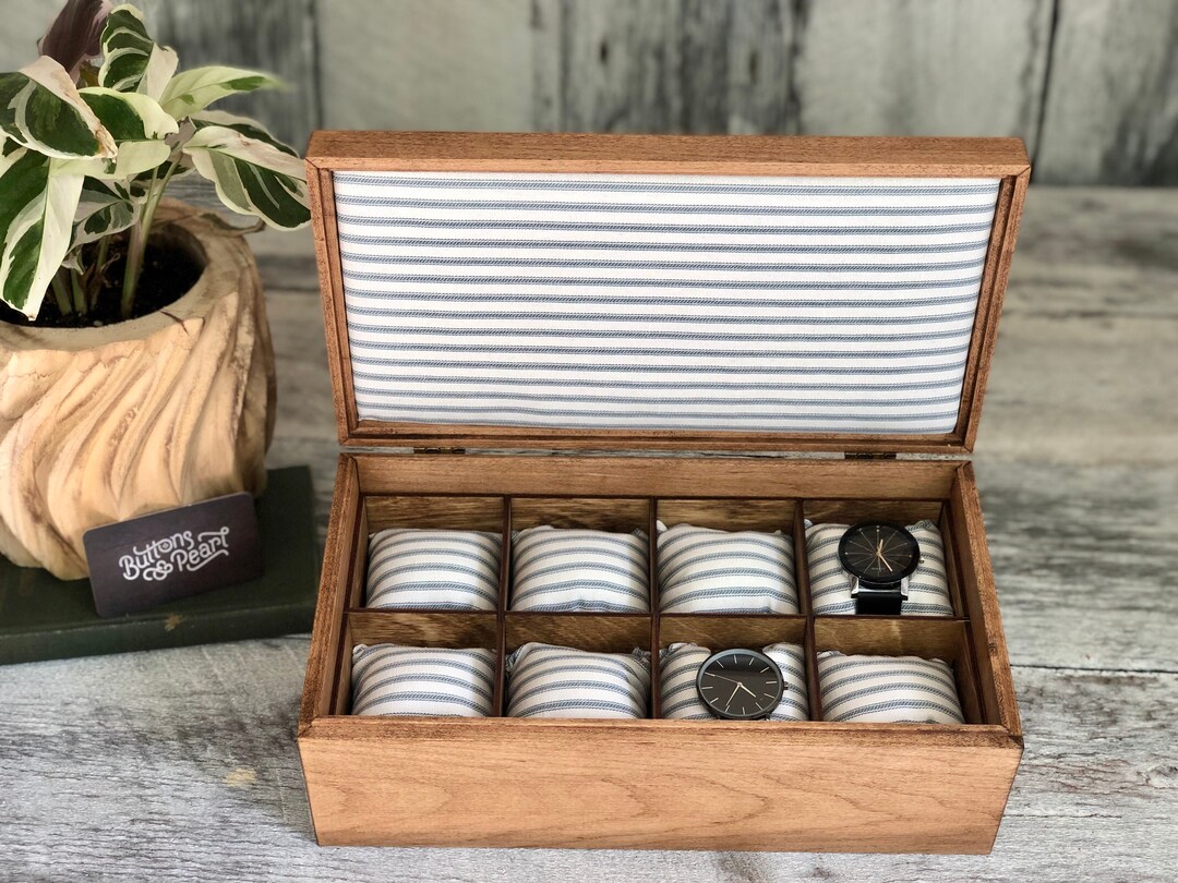 Custom Wood Watch Box Organizer: Maple, Cherry, or Oak - Etsy