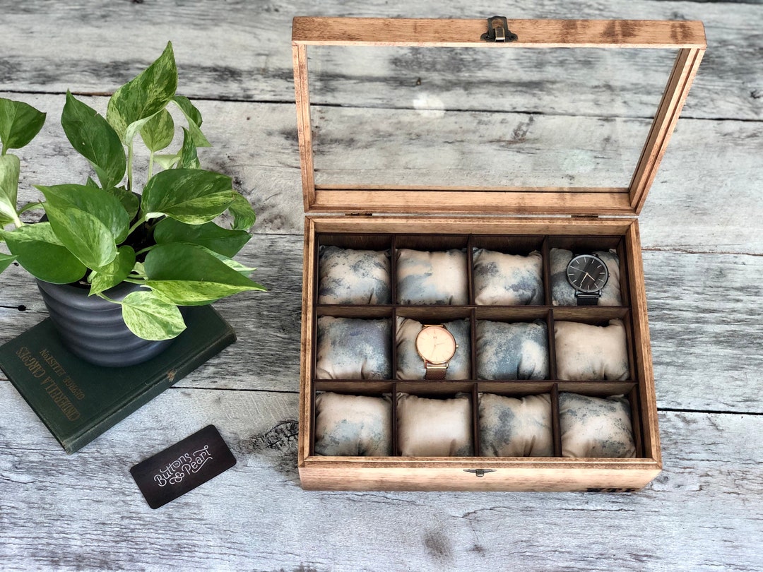 Watch Box / Glass Top / Watch Case / Compartments / Watch Storage ...