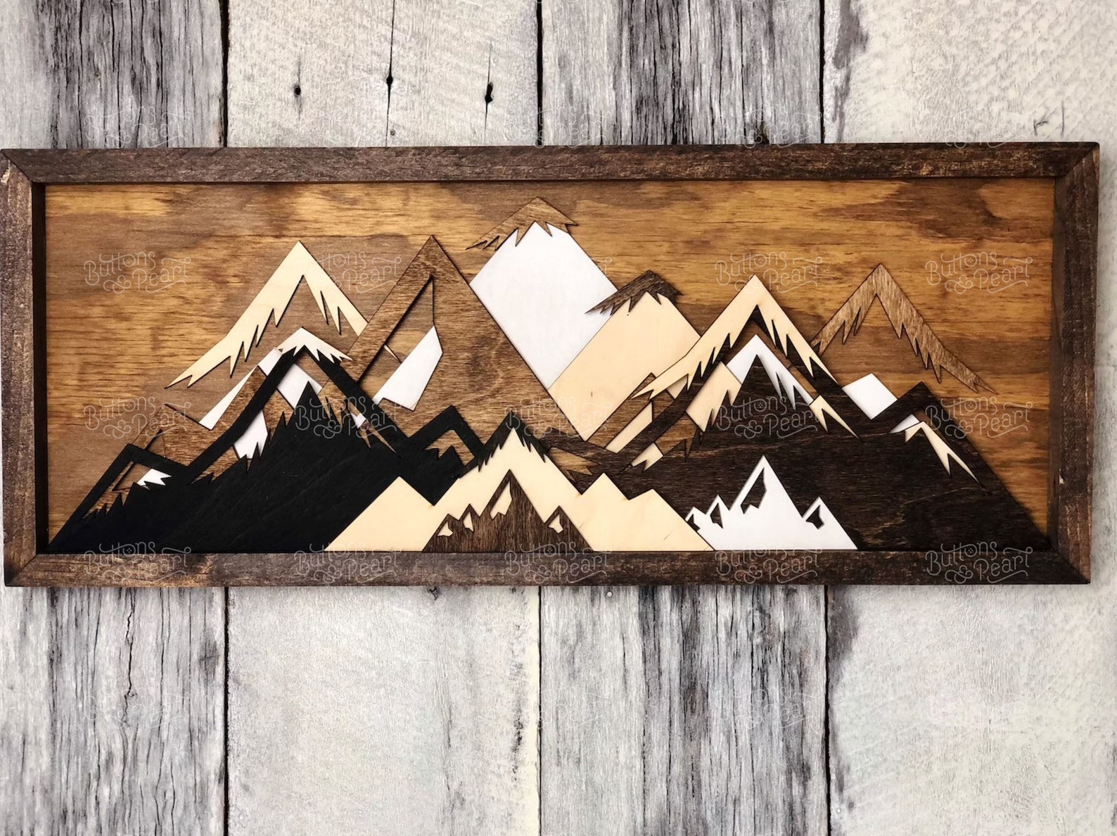 Arte de montaña / Arte de madera / Arte de madera recuperada / | Etsy ...