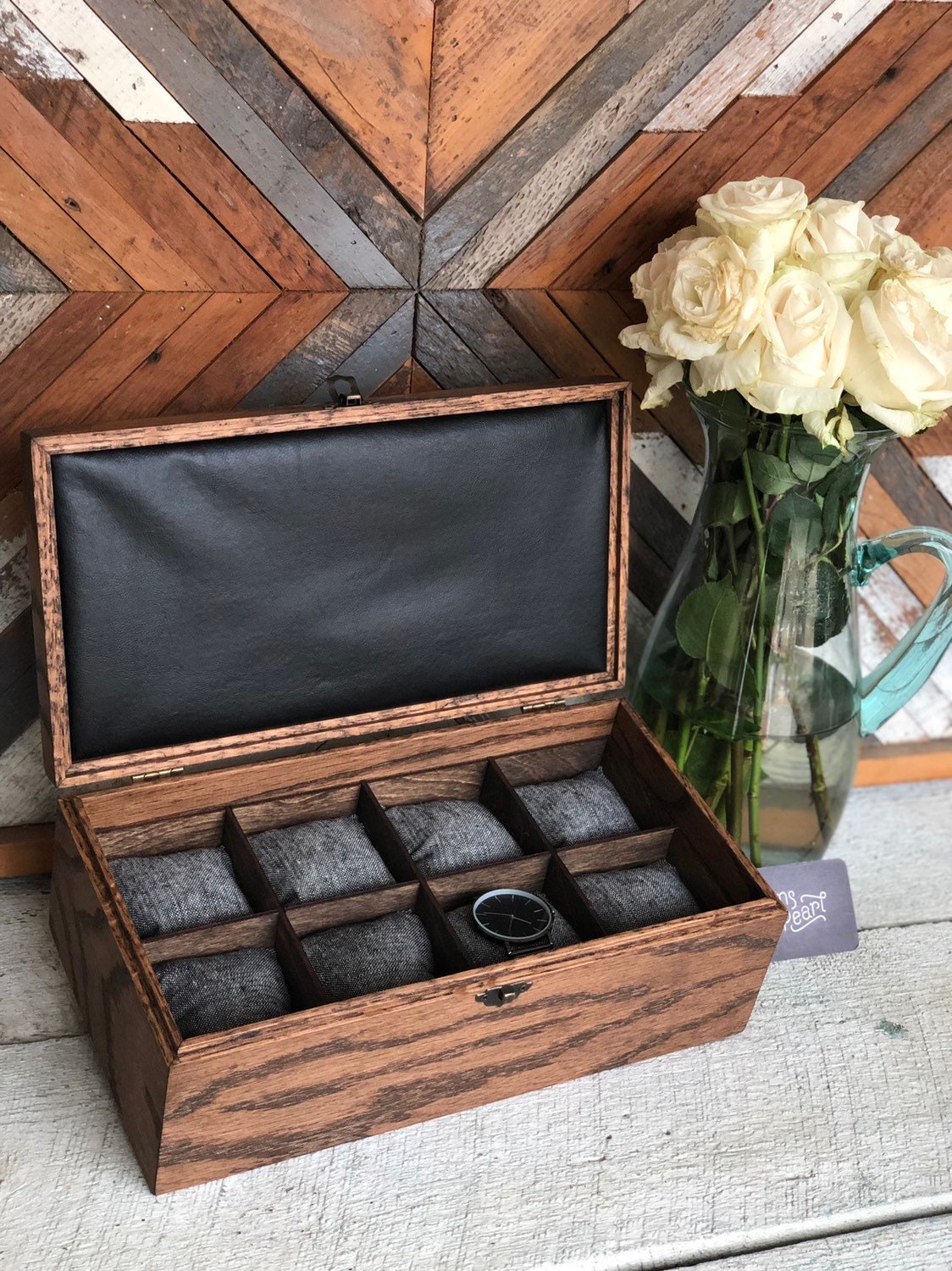 Custom Wood Watch Box: Maple, Cherry, or Oak - Leather Compartments - Etsy