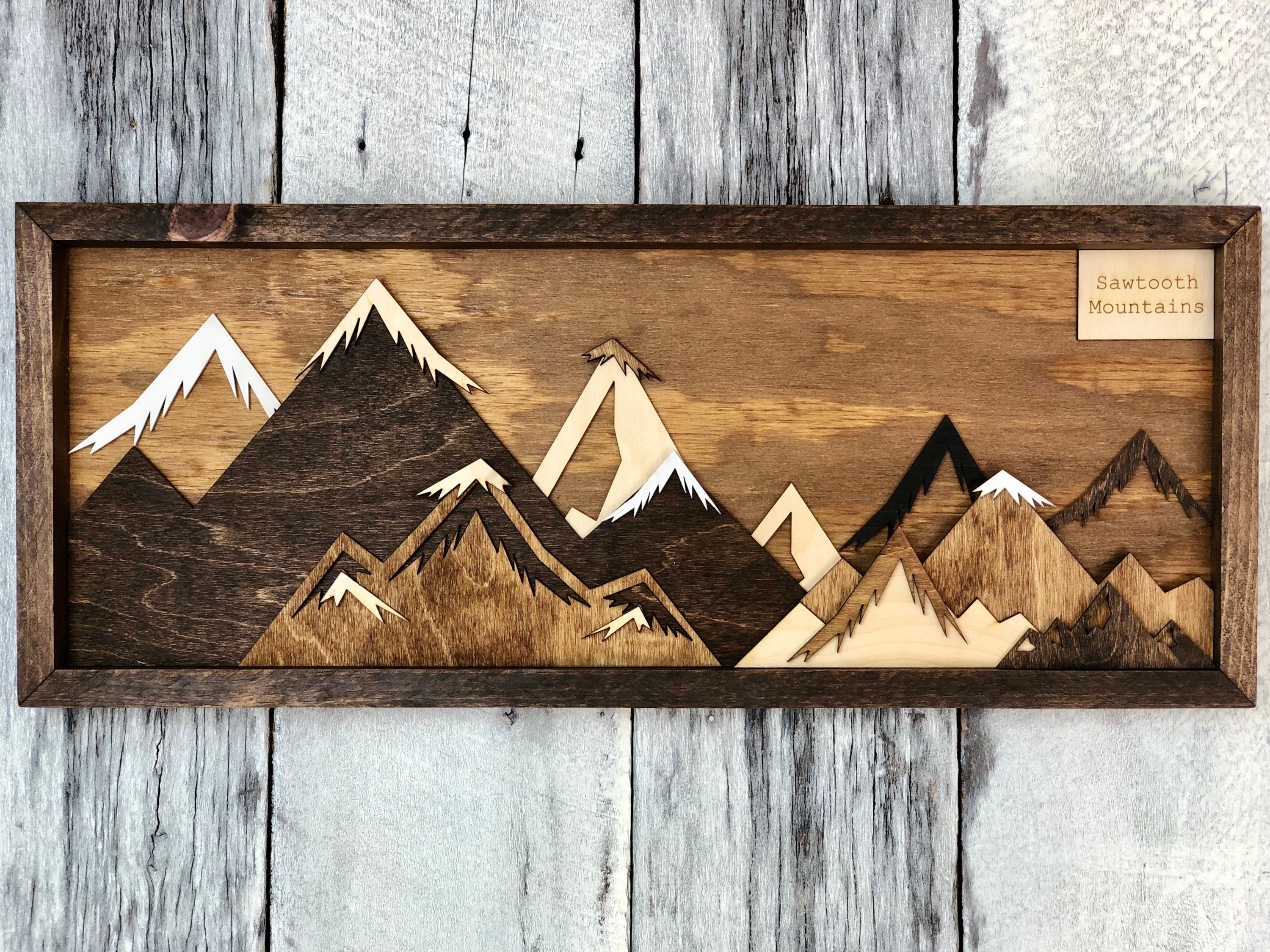 Mountain Art / Custom Mountain Range /Wood Art / Reclaimed | Etsy