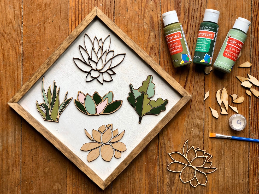 DIY Paint Kit - Craft Kit - Succulent Garden - Adult Craft Kit - Kids ...