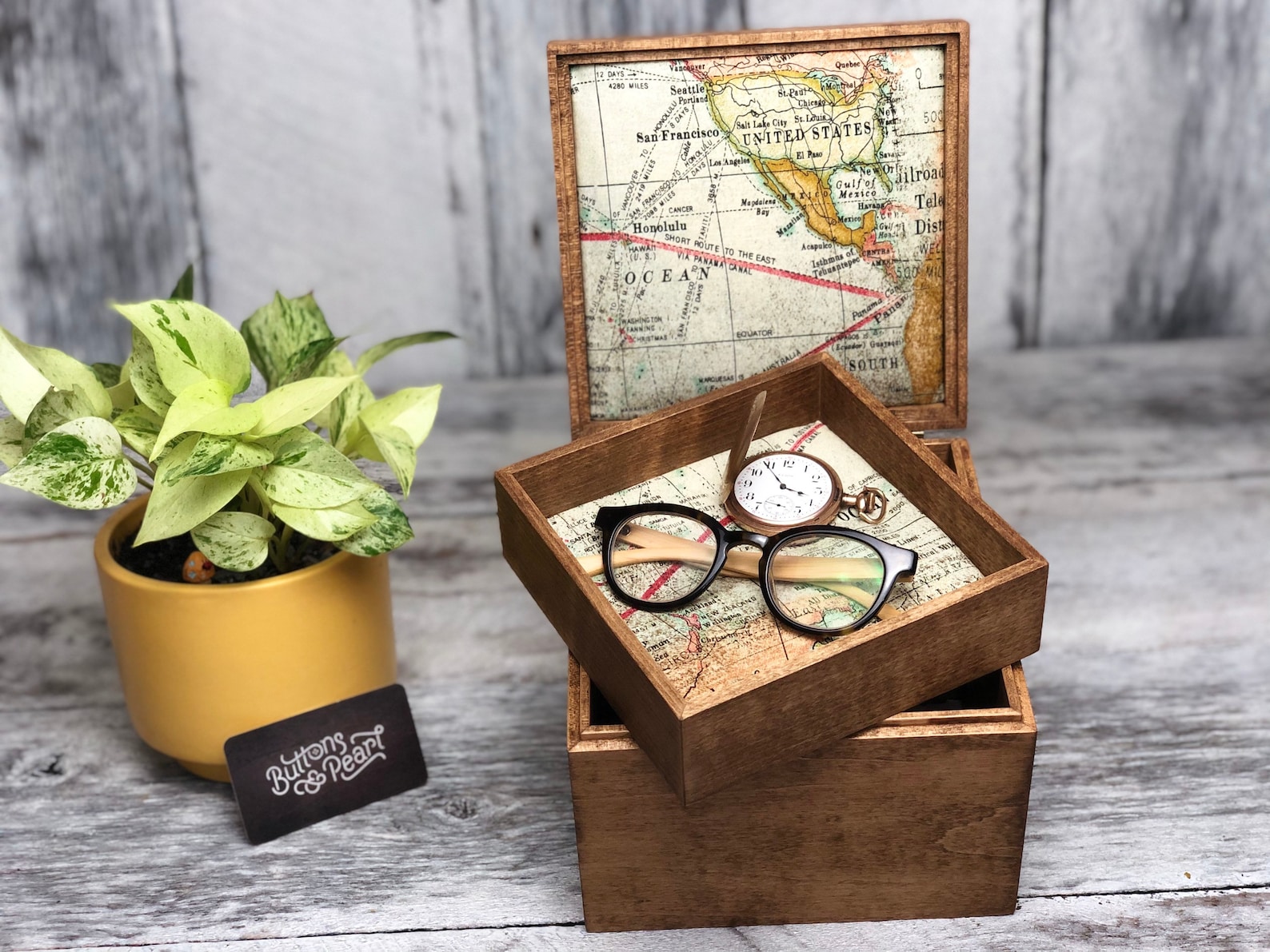 Handmade Wood Watch Box: 4 Compartment Organizer with Valet Tray - Etsy ...