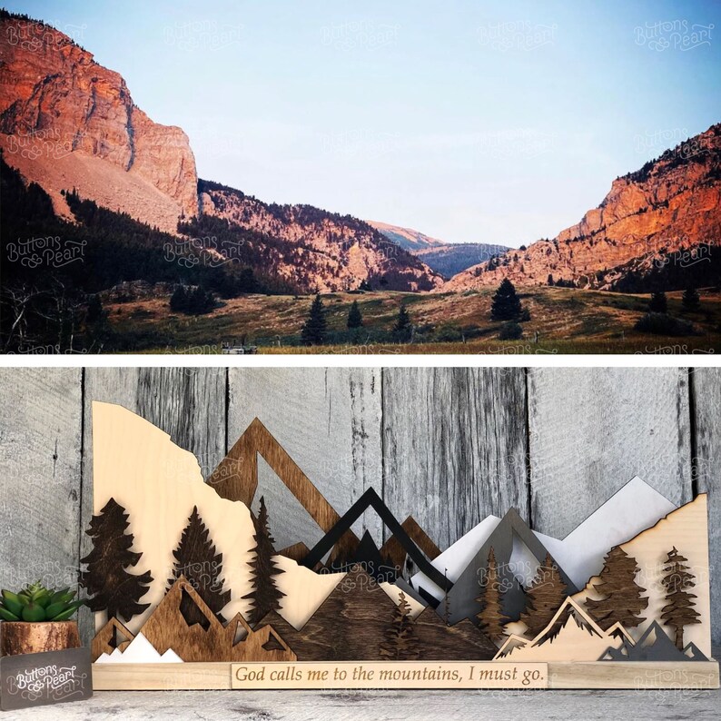 Mantle Sign Custom Mountain Mantle Decor Forest 3D - Etsy
