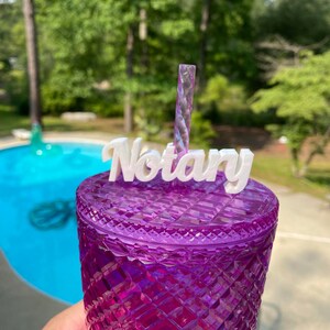 Custom Cursive First Name or Single Word Straw Topper Straw - Etsy
