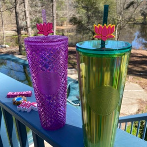 2D Lotus Flower Straw Topper | 3D Printed for 8.5mm STANDARD Straws ...