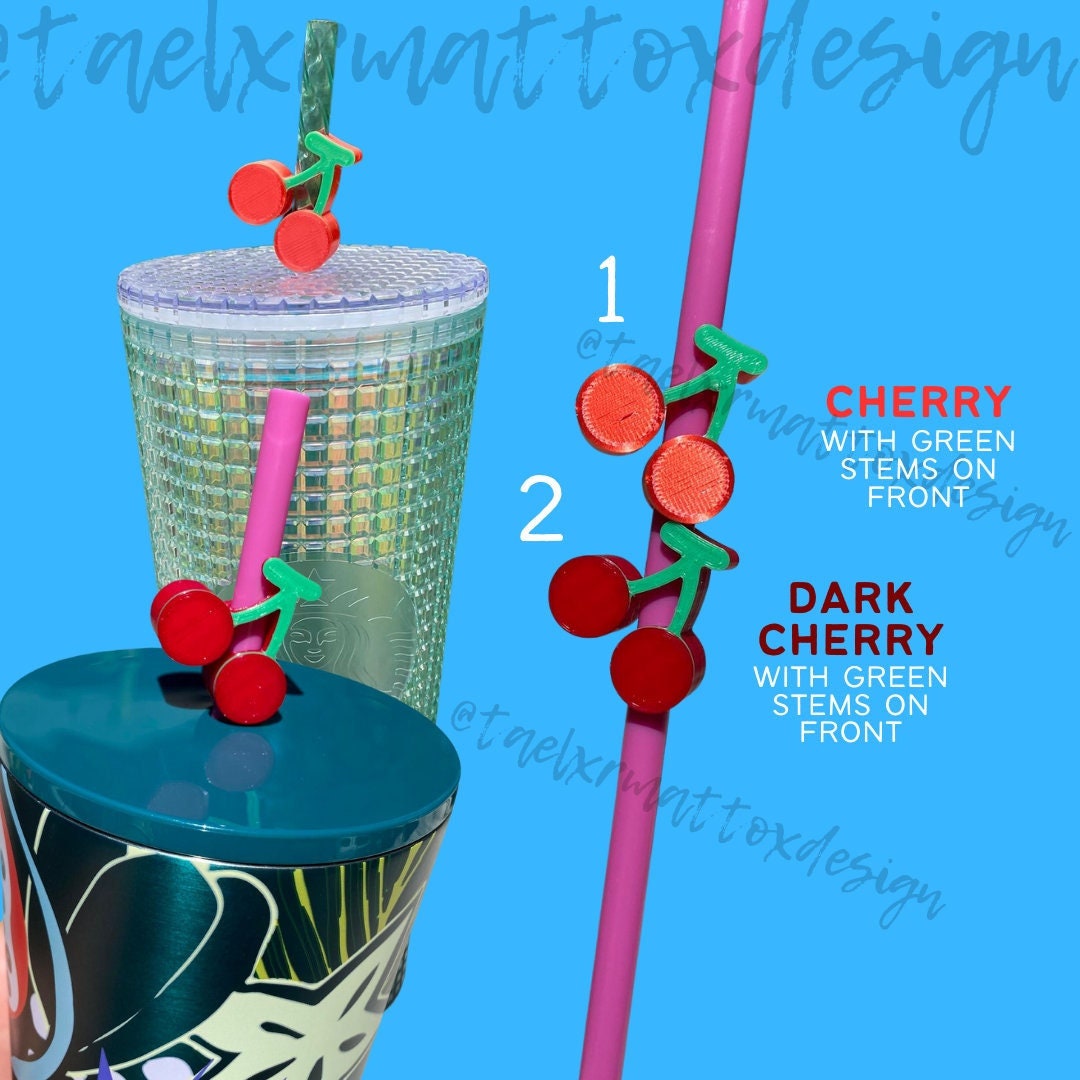 Cherries Straw Topper | 3D Printed for 8.5mm Standard Straws AND ...