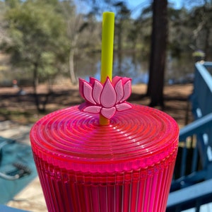2D Lotus Flower Straw Topper | 3D Printed for 8.5mm STANDARD Straws ...
