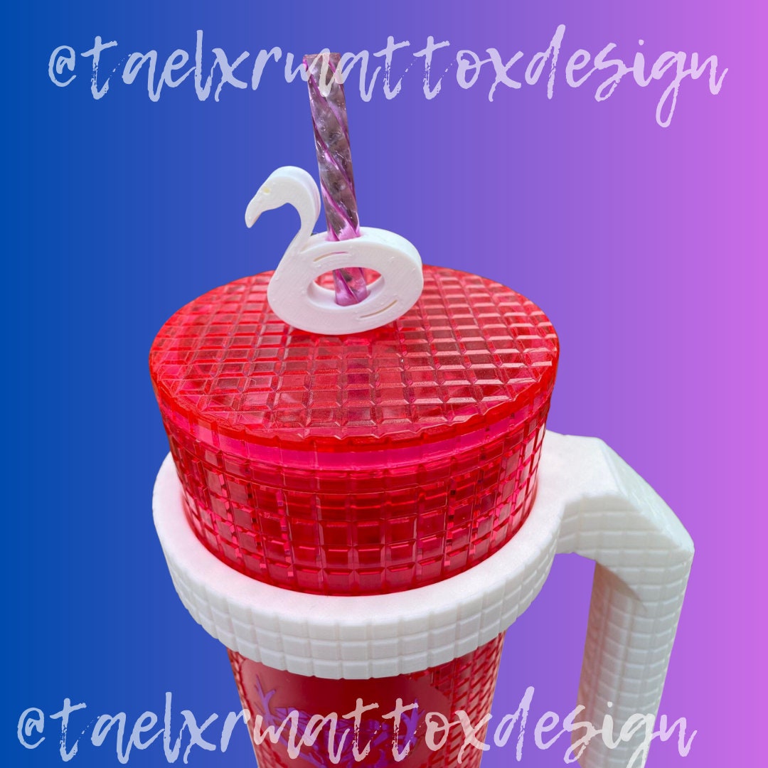 Double Sided Flamingo Float Straw Topper 3D Printed for 8.5mm STANDARD ...