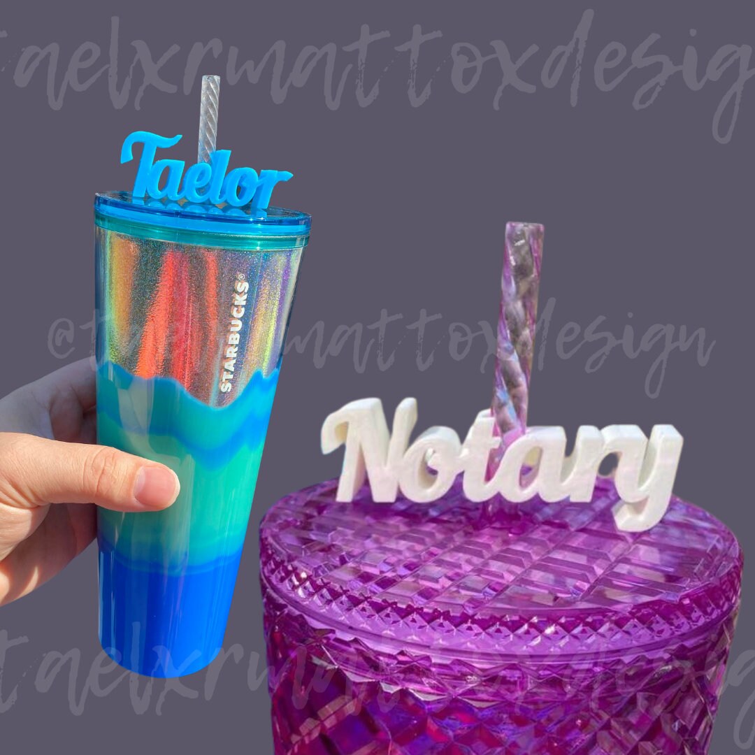 Custom Cursive First Name or Single Word Straw Topper Straw Buddy Straw ...