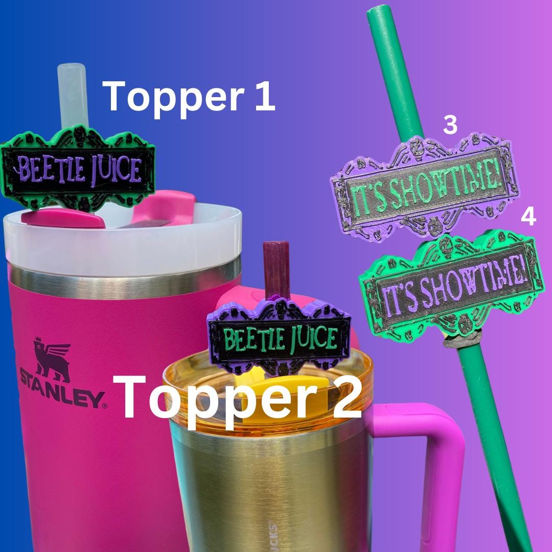 Custom It's Showtime / Beetle J Straw Topper | 30/40oz Stanley Straw ...