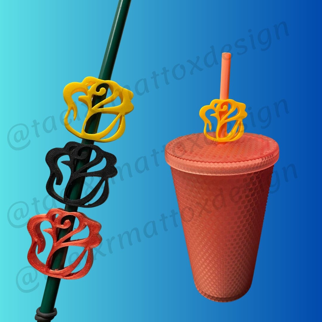 Rose Straw Topper Straw Buddy Straw Charm Straw Decoration 3D Printed ...