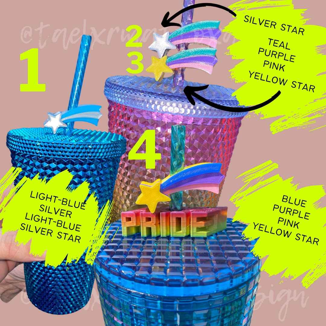 Shooting Star Straw Toppers 3D Printed for 8.5mm STANDARD Straws Only ...